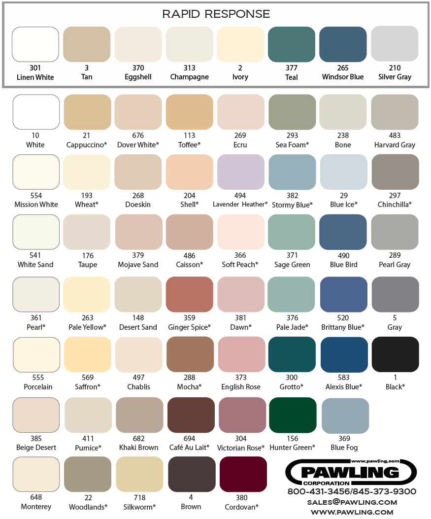 Pawling Color Chart